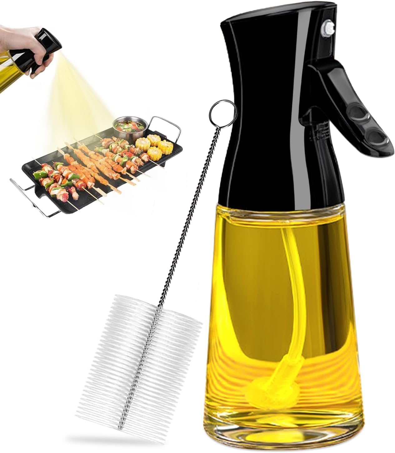 Amazon.com: Leaflai Oil Sprayer for Cooking, 180ml Glass Olive Oil ...