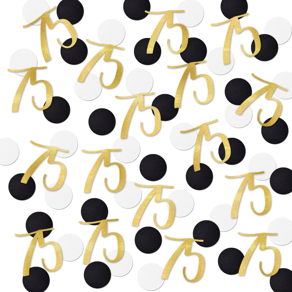 Amazon.com: Gold Glitter 75 Confetti, 75th Birthday Number Confetti ...