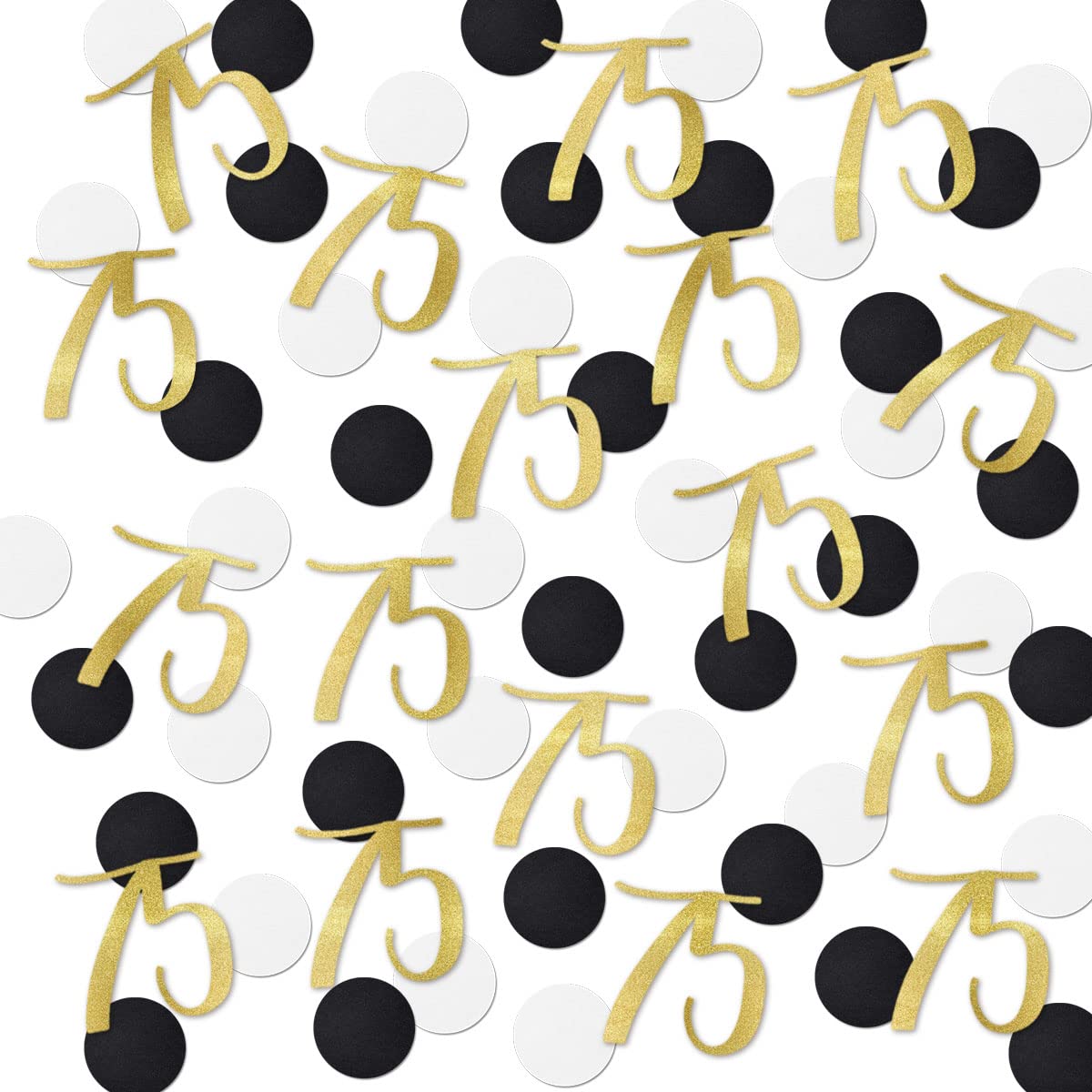 Amazon.com: Gold Glitter 75 Confetti, 75th Birthday Number Confetti ...