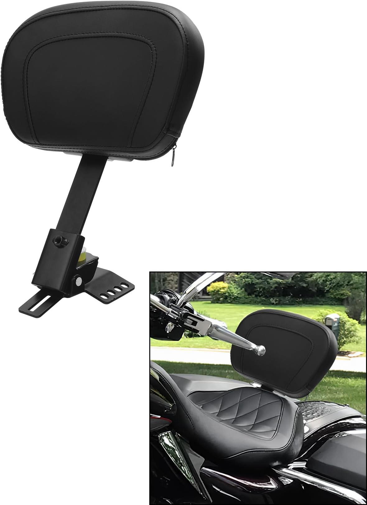 Amazon.com: TCMT Motorcycle Adjustable Driver Backrest Plug-In Rider ...