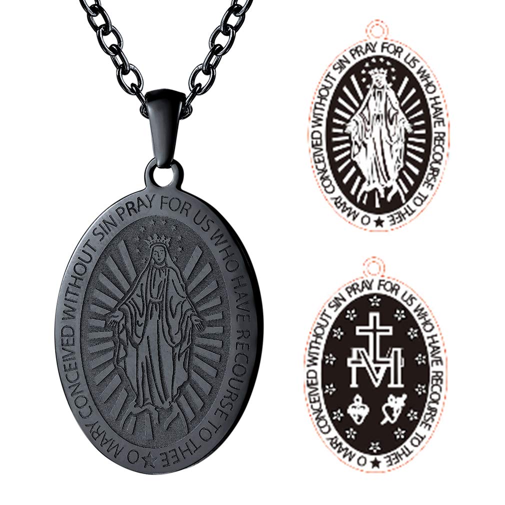 FaithHeart Hallmarked 925 Sterling Silver Miraculous Medal Virgin Mary ...