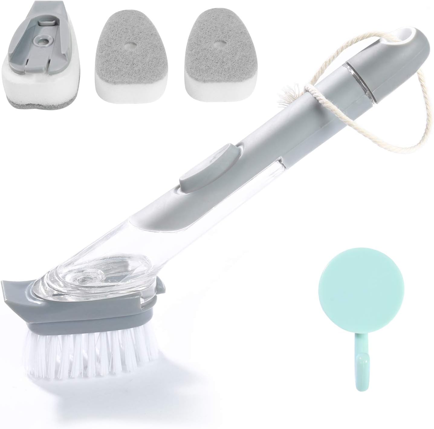 Amazon.com: [Updated] Dish Scrubber with Soap Dispenser,Soap Dispensing ...