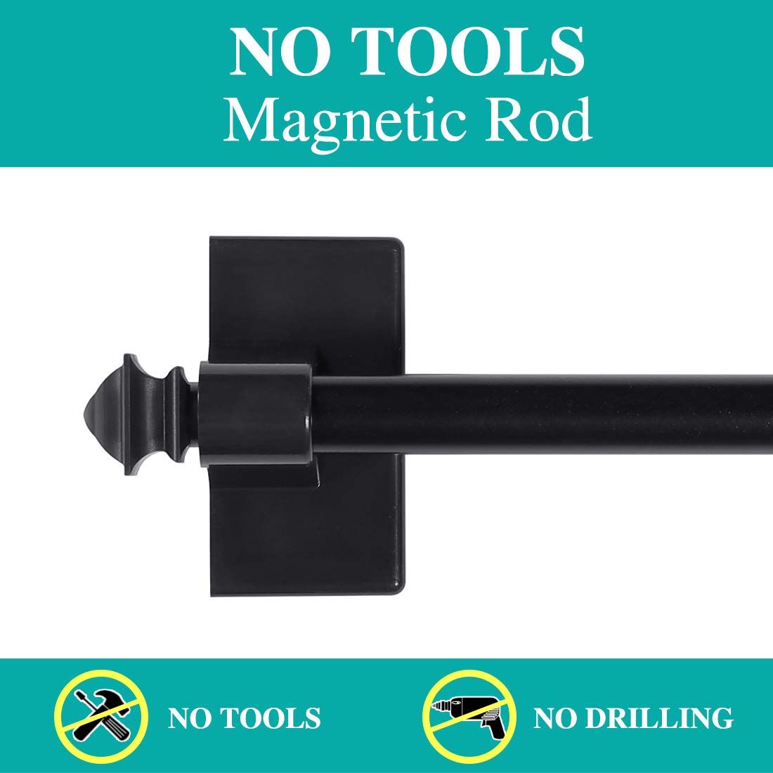 Snapklik.com : Magnetic Curtain Rod Multi-Use Adjustable Cafe Sidelight ...