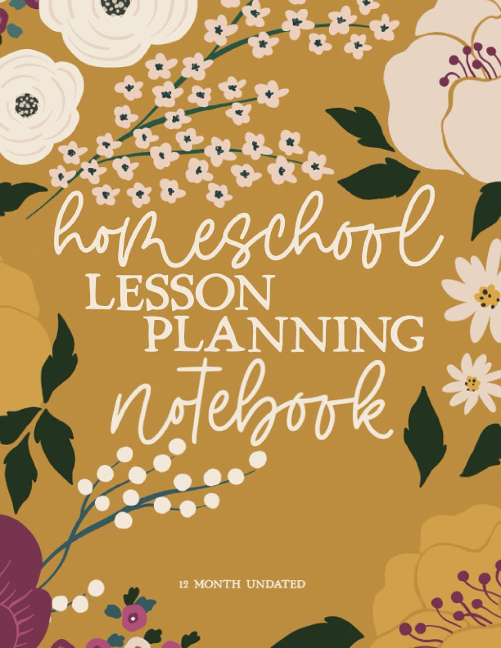 Homeschool Lesson Planning Notebook: 12 Month Undated Dot Grid Planner ...