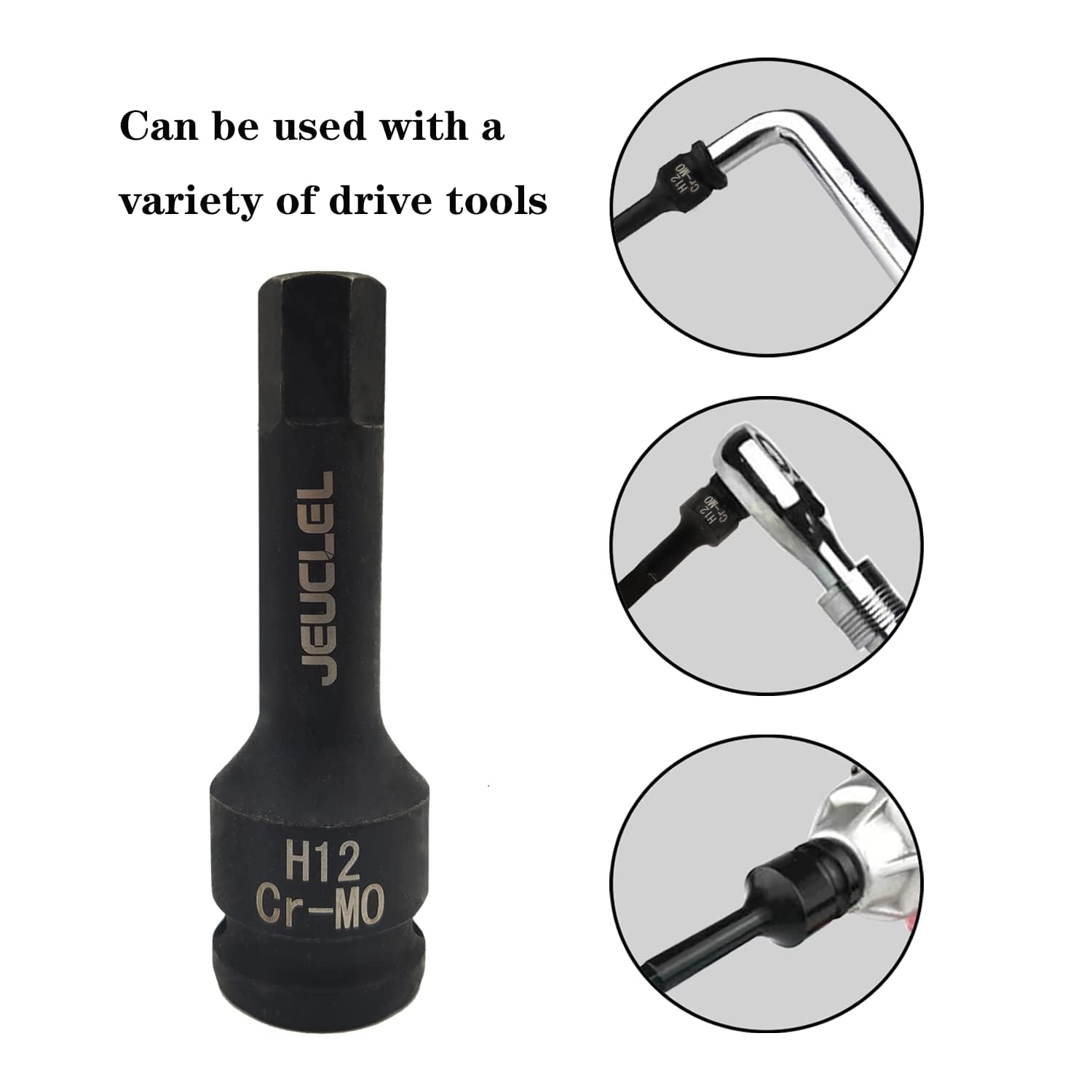 Snapklik.com : 12mm Hex Impact Bit Socket, H12 1/2-Inch Impact Drive ...
