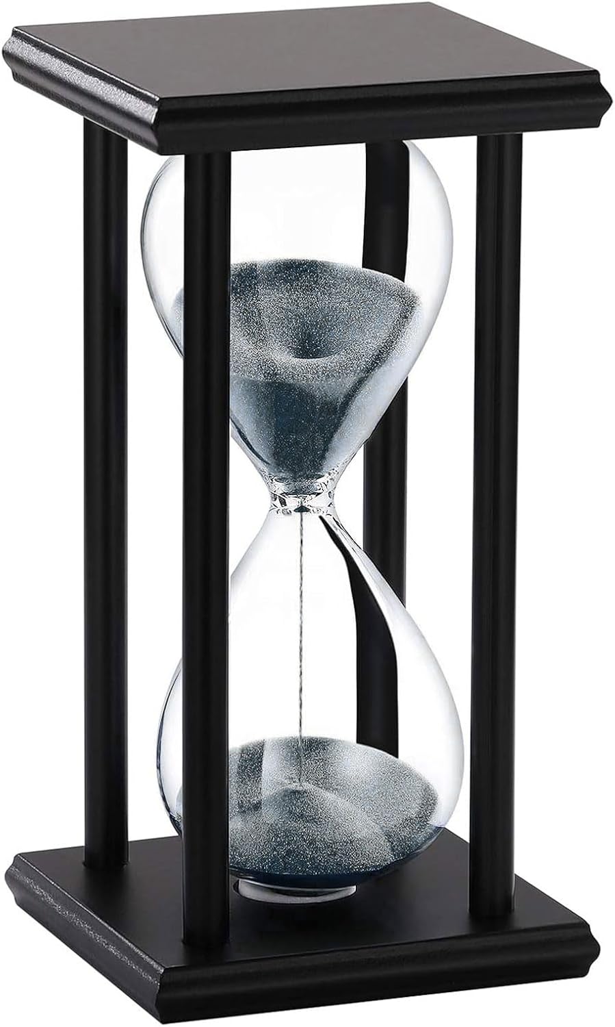 Amazon.com: SuLiao Wood Hourglass 60 Minute, Black Wooden Stand Sand ...