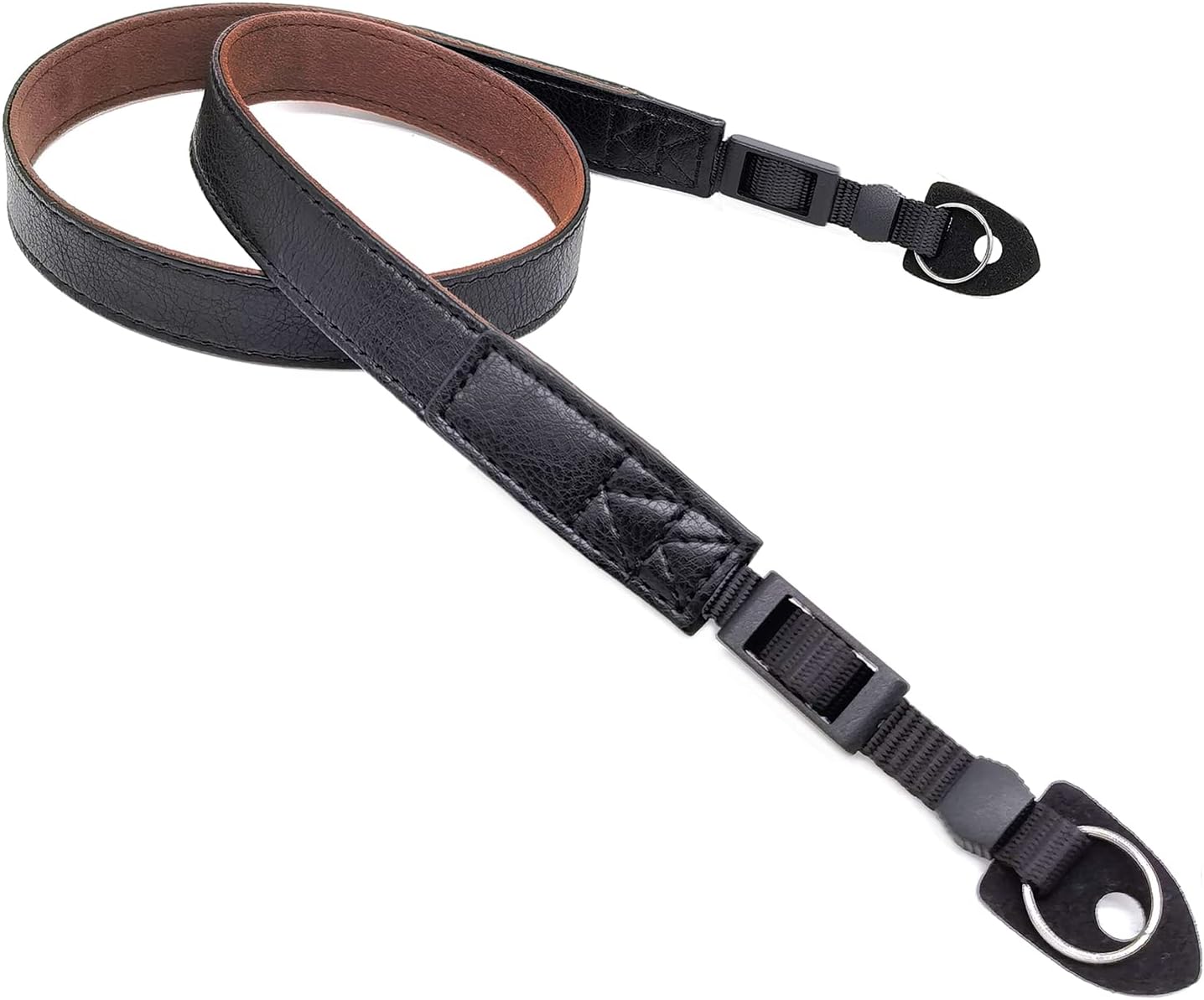 Camera Neck Strap Leather / Binoculars Strap Black: Amazon.co.uk ...