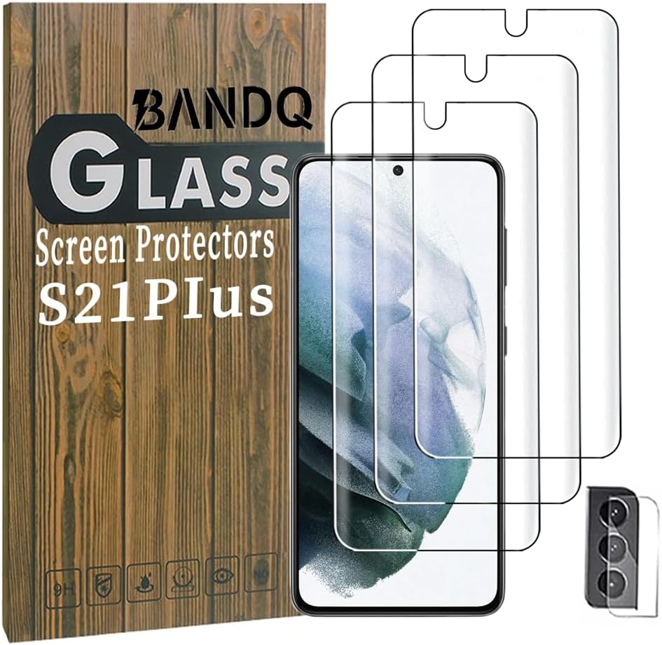 Amazon.com: BANDQ 3 Pack for Galaxy S21 Plus Screen Protector【3+1 Pack ...