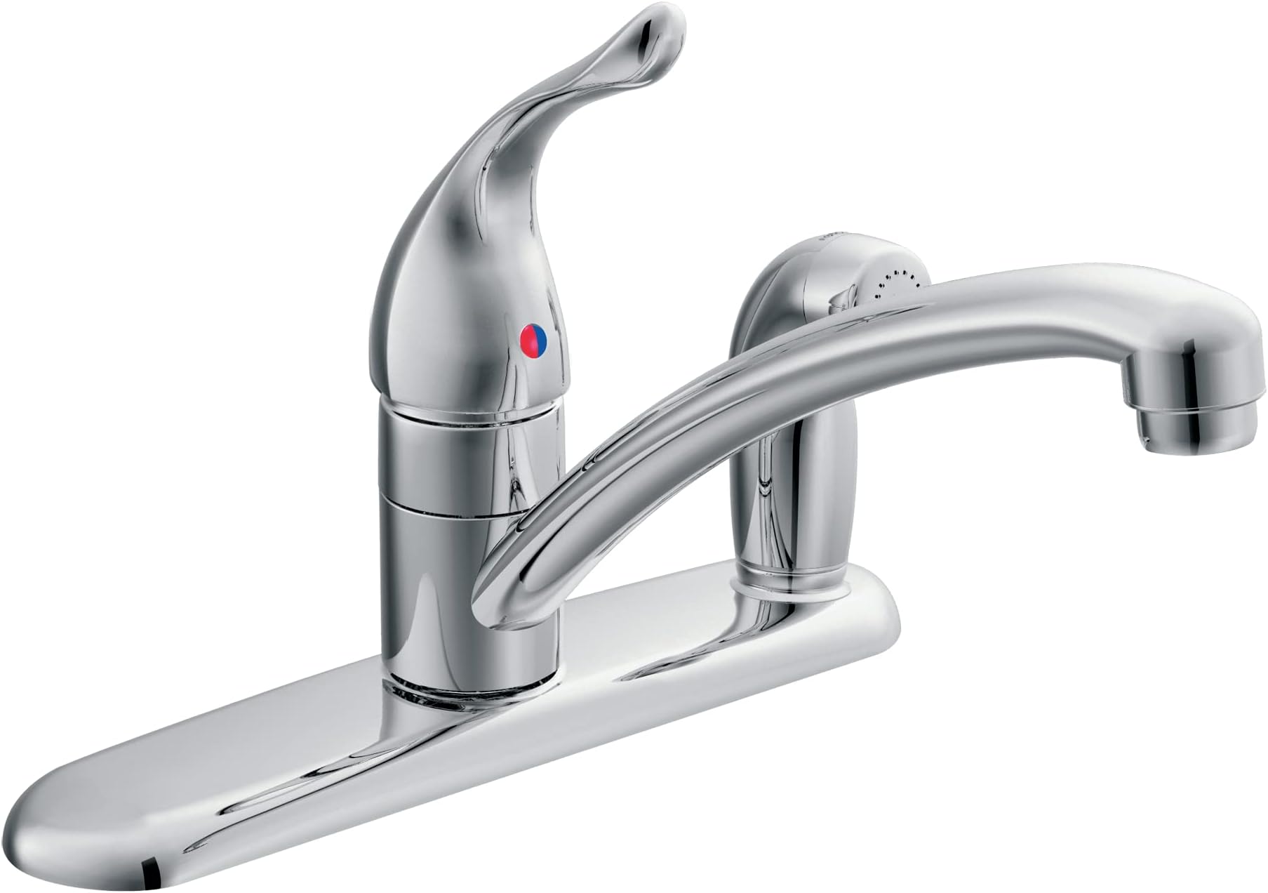 Moen Chateau Chrome Single Handle 4-Hole Kitchen Faucet with Protege ...