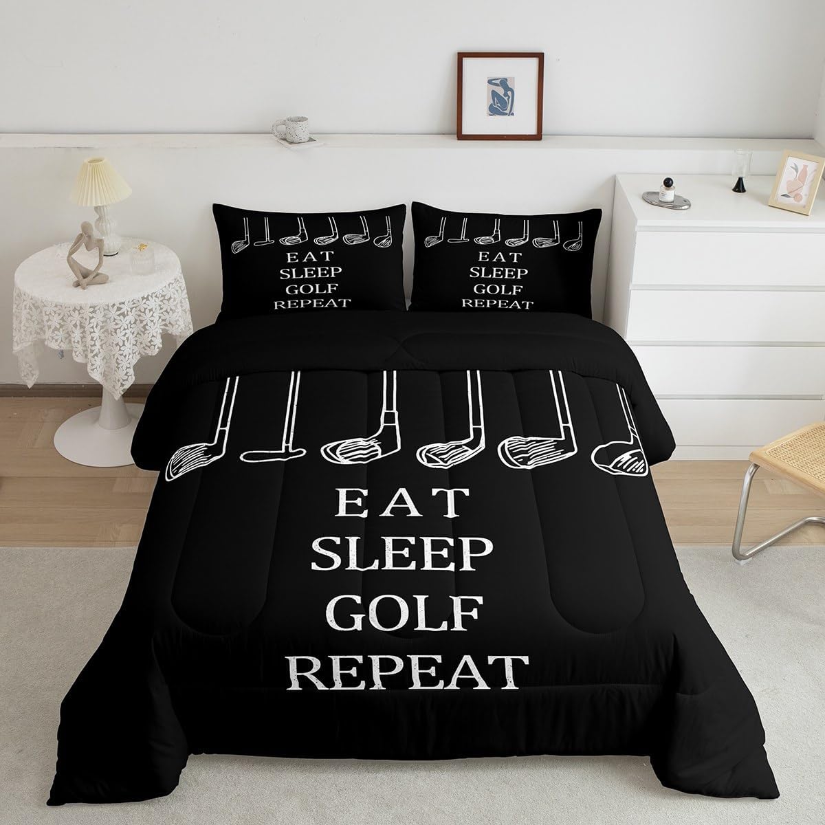 Amazon.com: Castle Fairy Golf Sports Full Size Comforter Set,Eat Sleep ...
