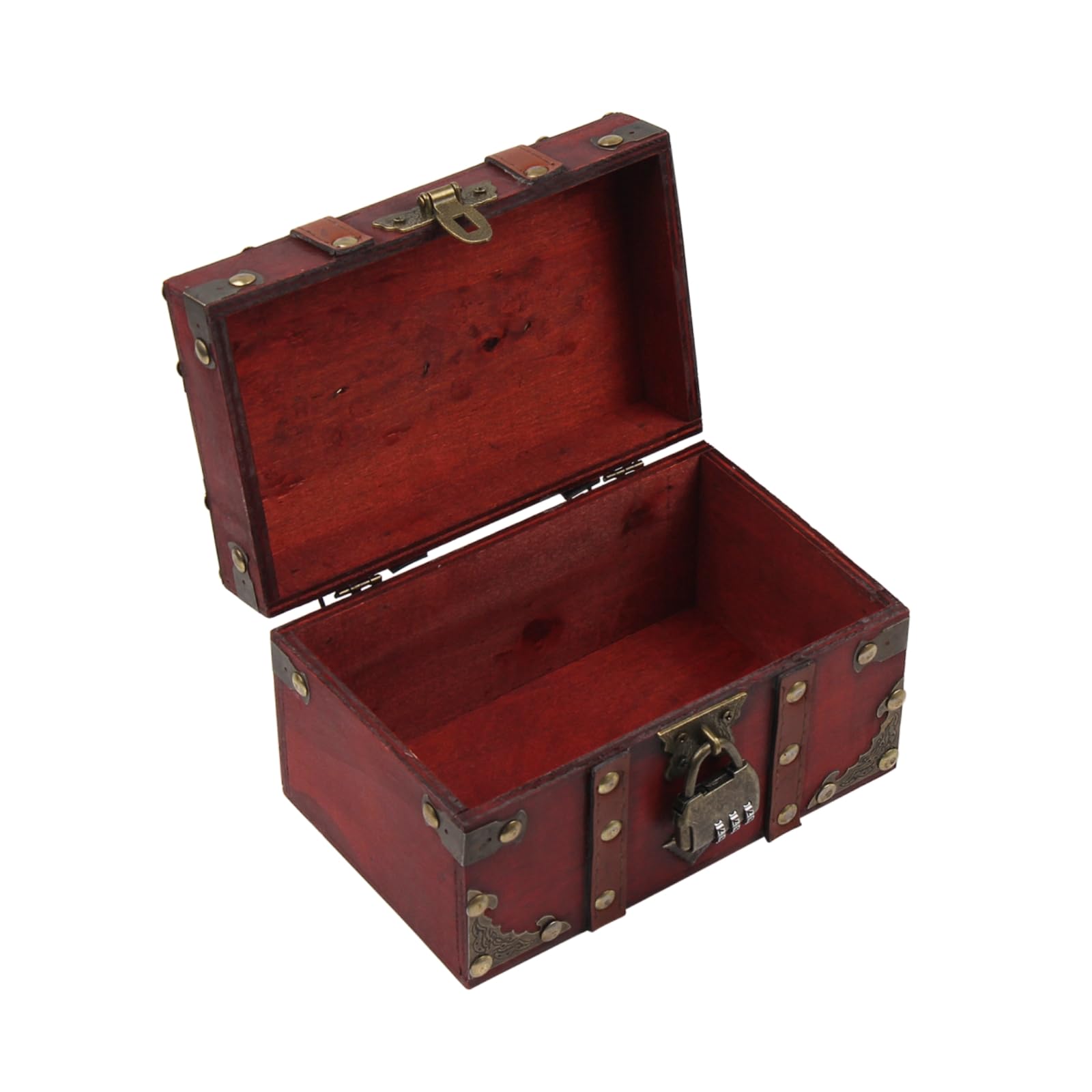 Amazon.com: Liebemode Wooden Treasure Chest Storage Box with Lock ...