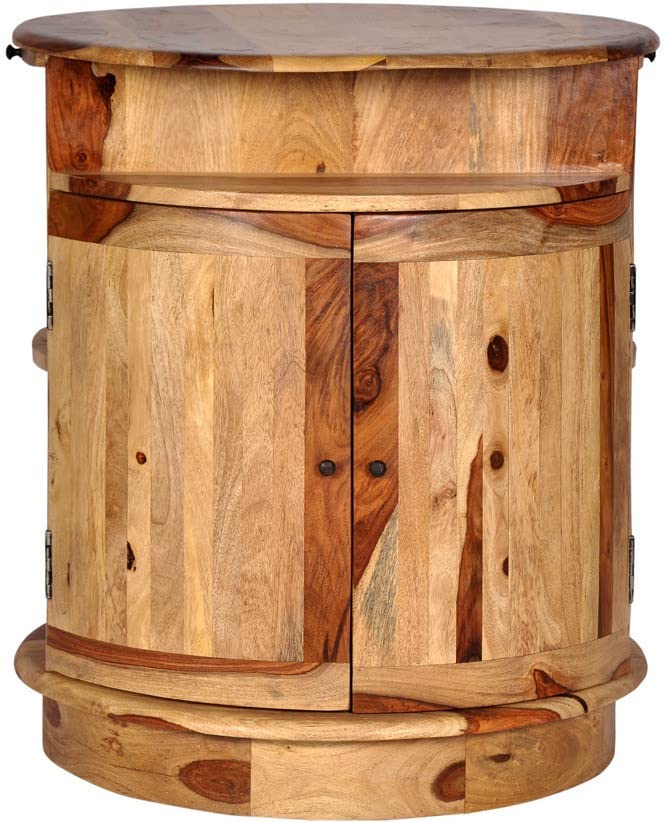 wopno Furniture Wooden Round Bar Cabinet | Rack Hard and Soft Drinks ...