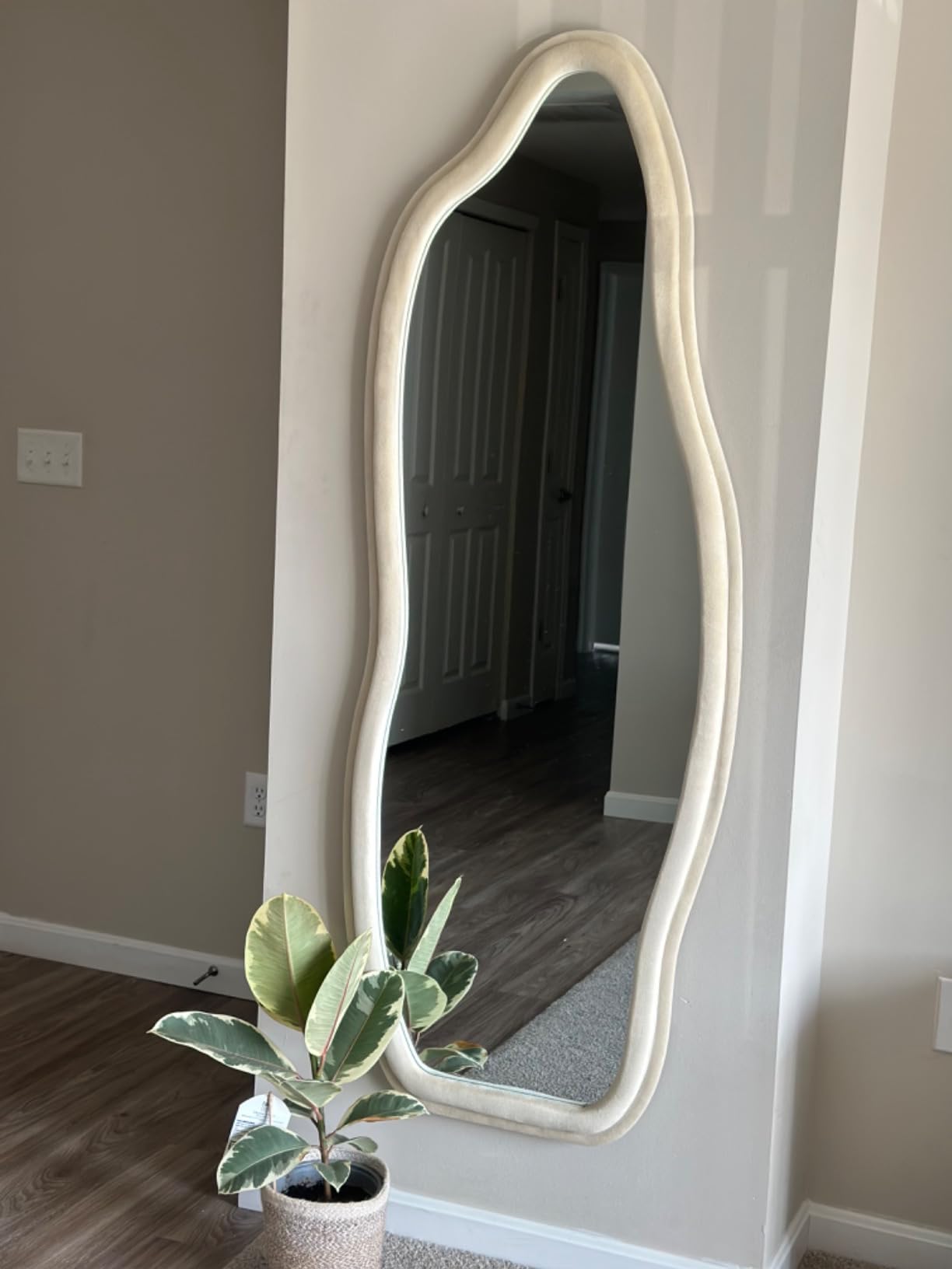 Amazon.com: Broojo Irregular Full Length Mirror, 63" x 24" Irregular ...