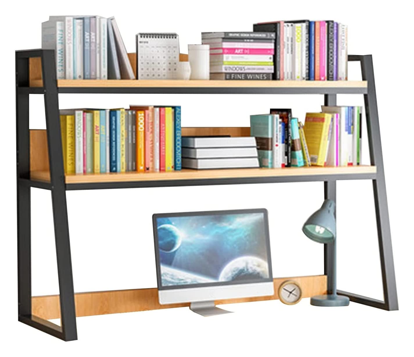 Amazon.com: Desktop Ladder Bookshelf - Wooden and Metal Bookcase for ...