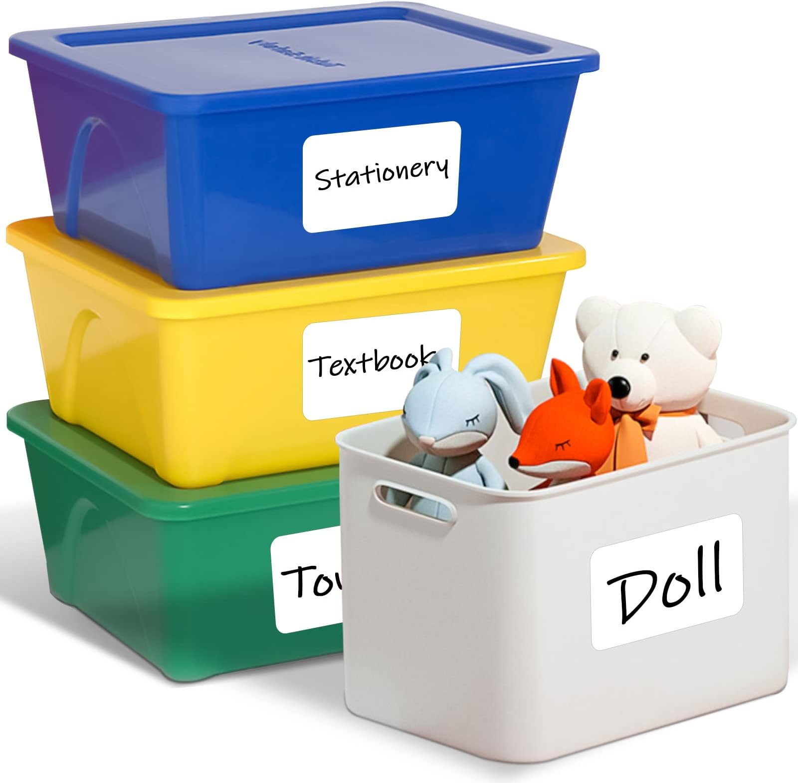 Amazon.com : 150 Pcs Labels for Storage Bins, 6 X 4 Inch Removable ...