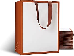 Amazon.com: Brown Gift Bags Bulk YACEYACE 20Pcs 8"x4.25"x10.5" White ...