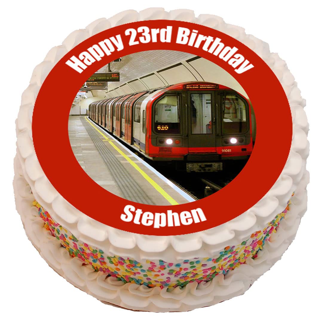 Buy London Underground Train Personalised PRECUT Cake Topper 7.5 Inch ...