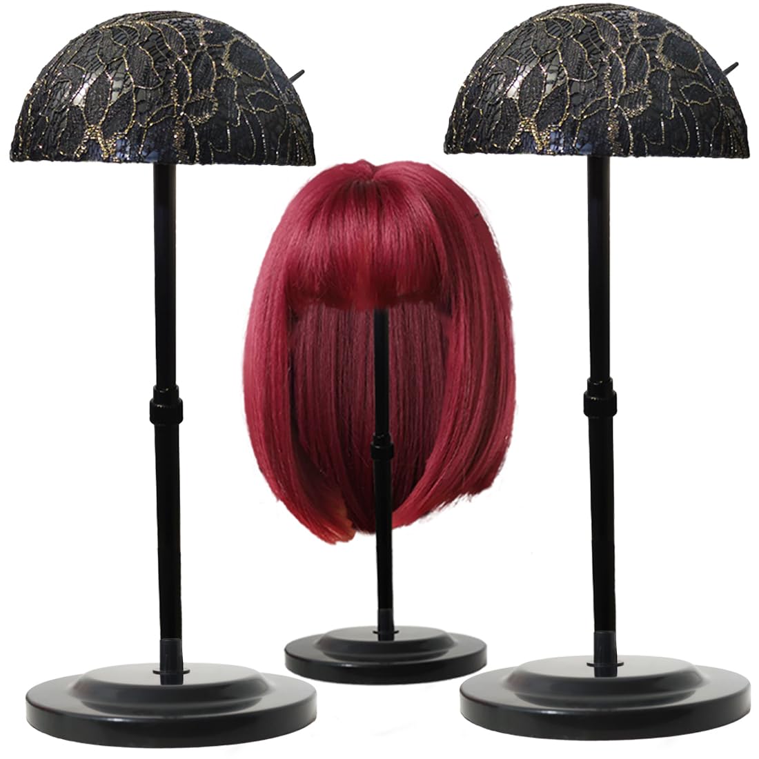 Amazon.com : Wig Stand 2PCS Adjustable Height Portable Wig Holder ...
