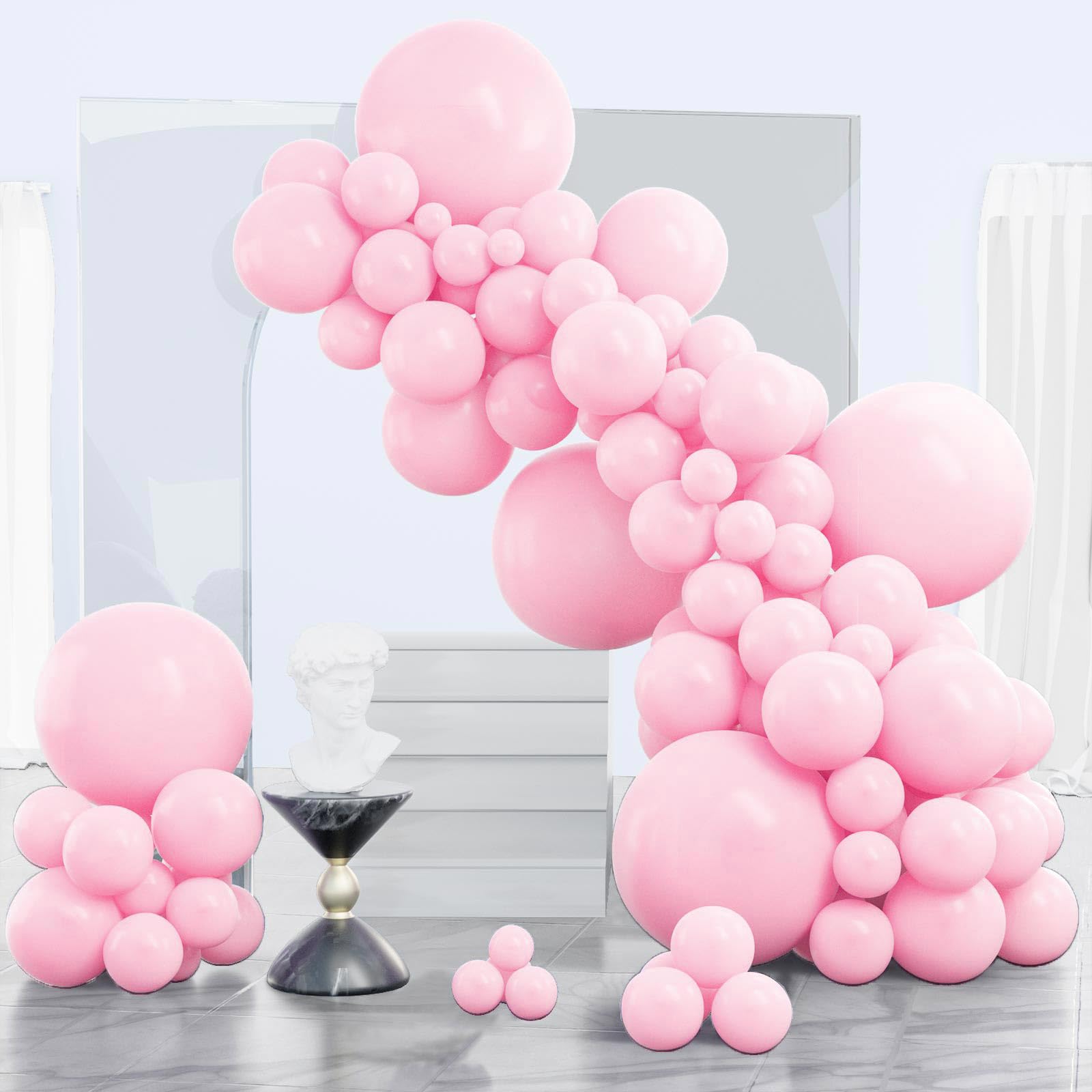 Amazon.com: PartyWoo Pastel Pink Balloons, 140 pcs Pink Balloons ...
