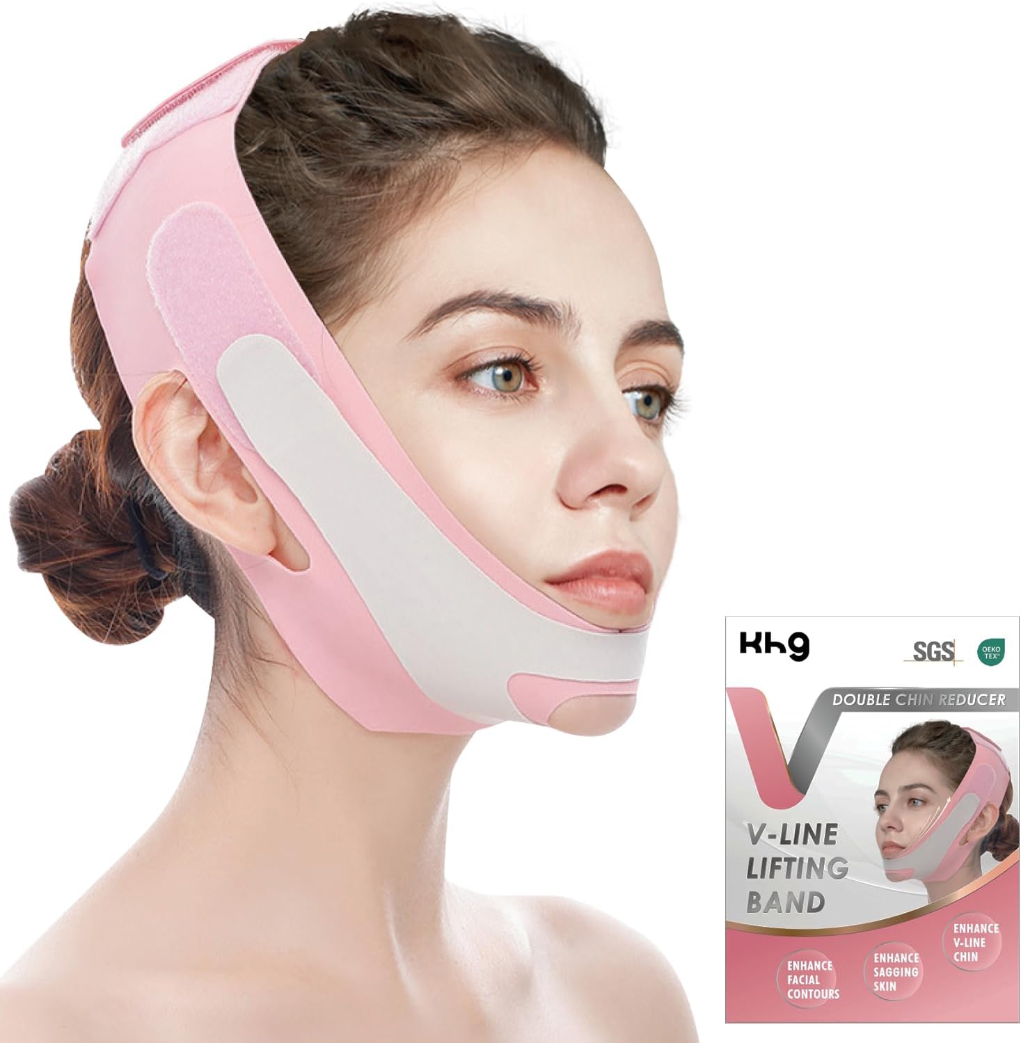 Amazon.com: JUSRON V-Line Mask Chin Up Mask Face Strap, Soft Silicone ...