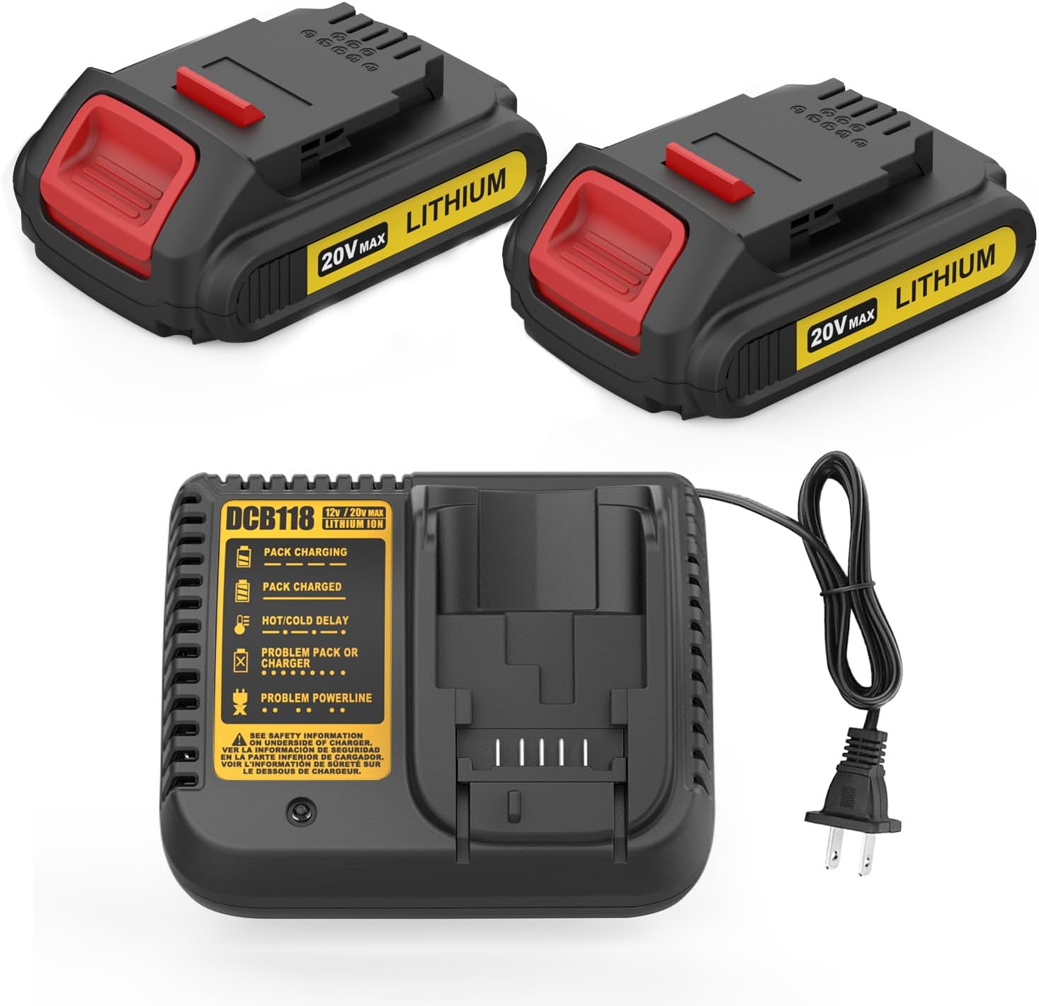 DEWALT DCB205CK Kit chargeur de batterie 20 V MAX 5,0 Ah avec sac ...