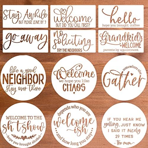 Funny Welcome Stencils for Painting Sarcastic Round Stencil Large ...
