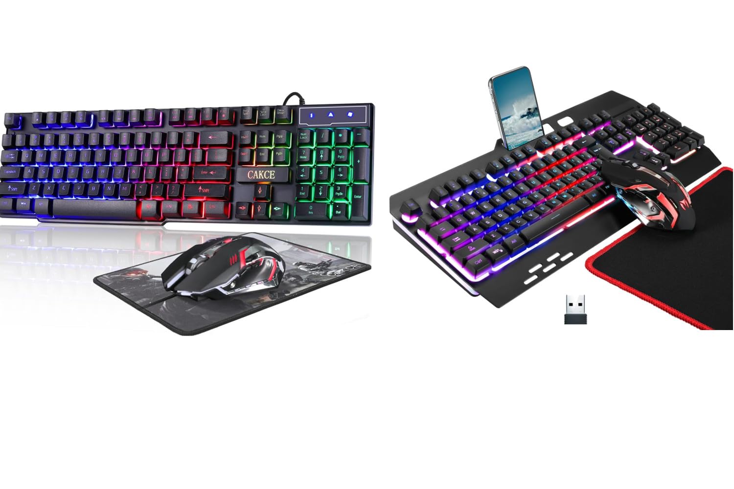 Amazon.com: Gaming Keyboard and Colorful Mouse Combo - Wireless RGB ...