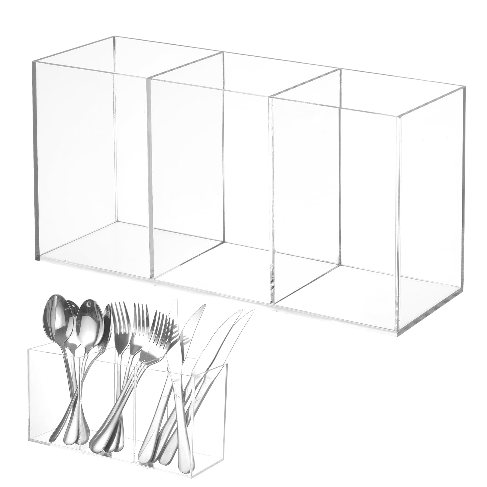 Amazon.com - Rainmae Large Acrylic Cutlery Storage Organizer, Plastic ...
