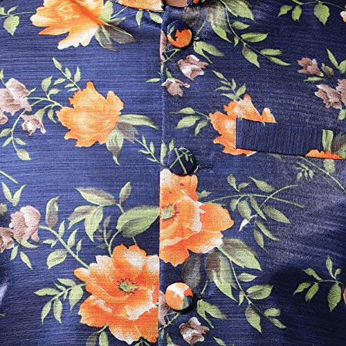 Buy SVANIK Navy Blue Floral Print Men's Sherwani at Amazon.in