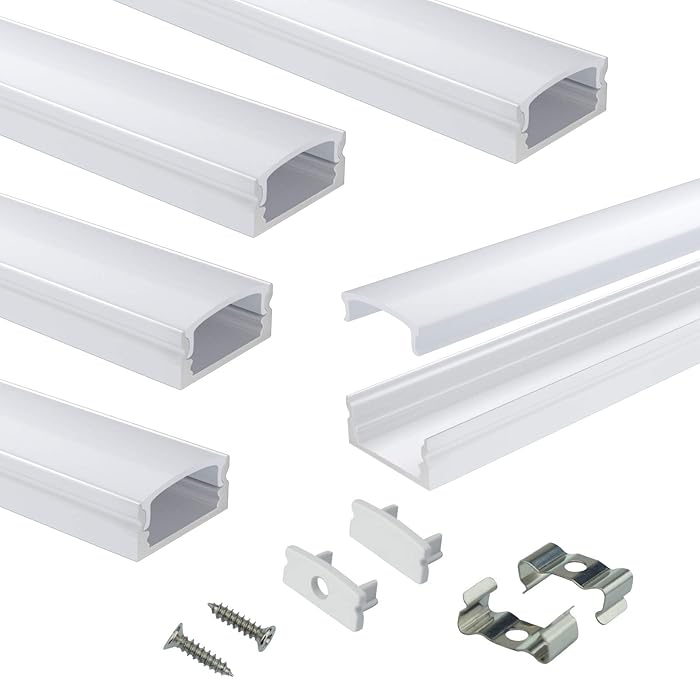 Buy Muzata 5Pack 3.3FT/1M Silver LED Channel System with Milky White ...