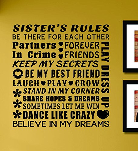 Amazon.com: Sisters Rules Be There for Each Other Partners in Crime ...