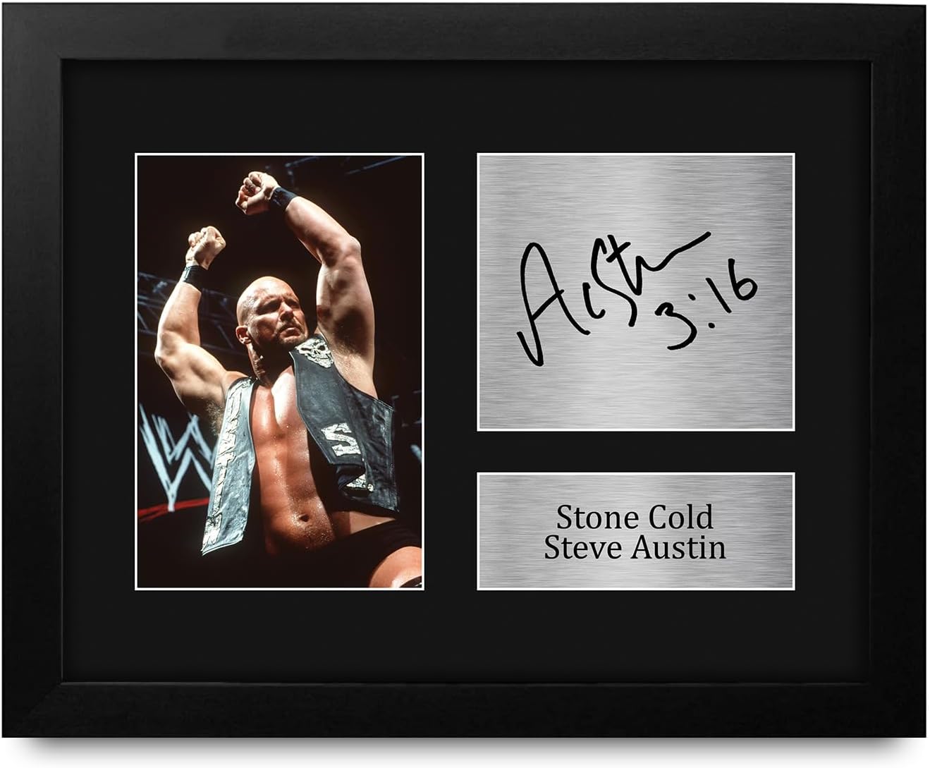 Amazon.com: HWC Trading Stone Cold Steve Austin Framed Gift Signed ...