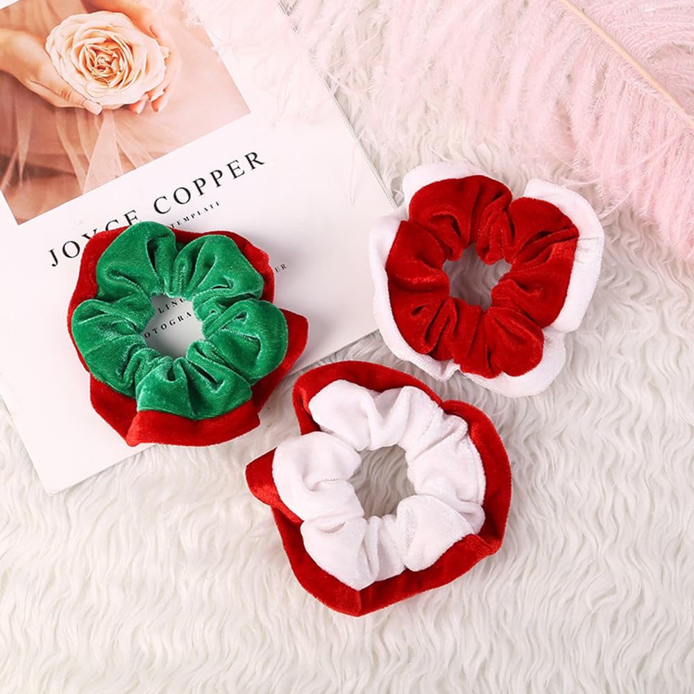 Amazon.com : 3PCS Christmas Hair Scrunchies Velvet Christmas Hair Ties ...