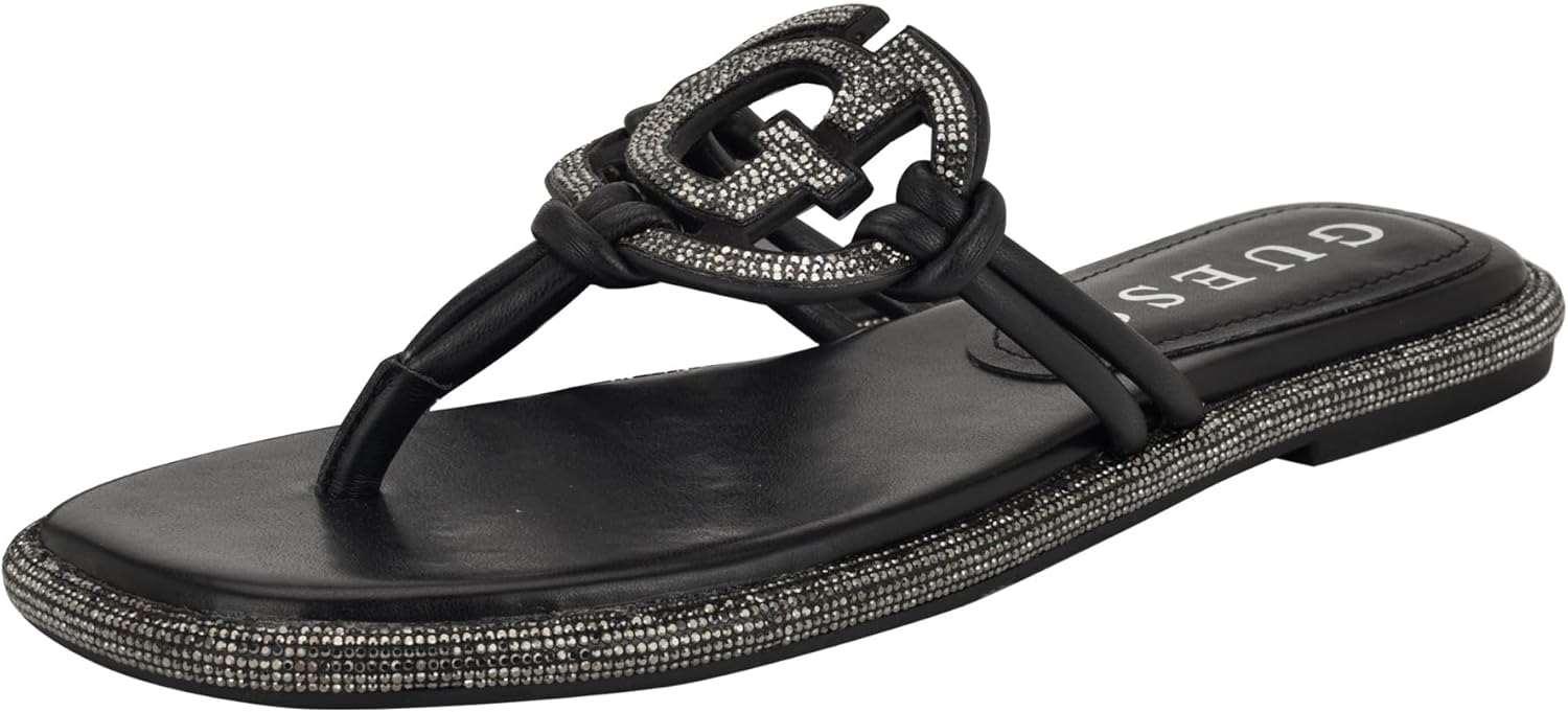 Amazon.com | GUESS Women's Saima Flat Sandal | Flats