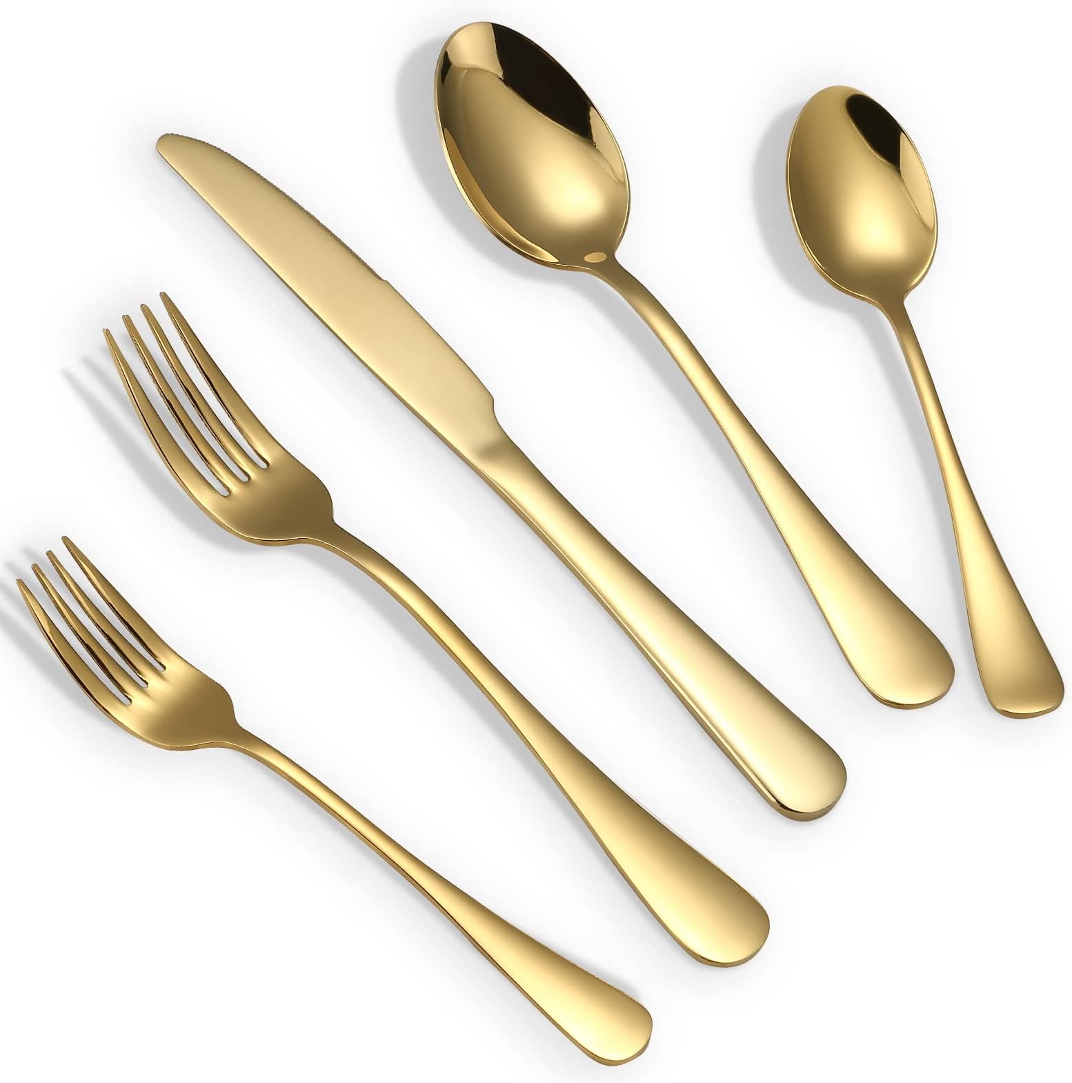Amazon.com | Gold Silverware Flatware Set for 8, 40 Piece Stainless ...