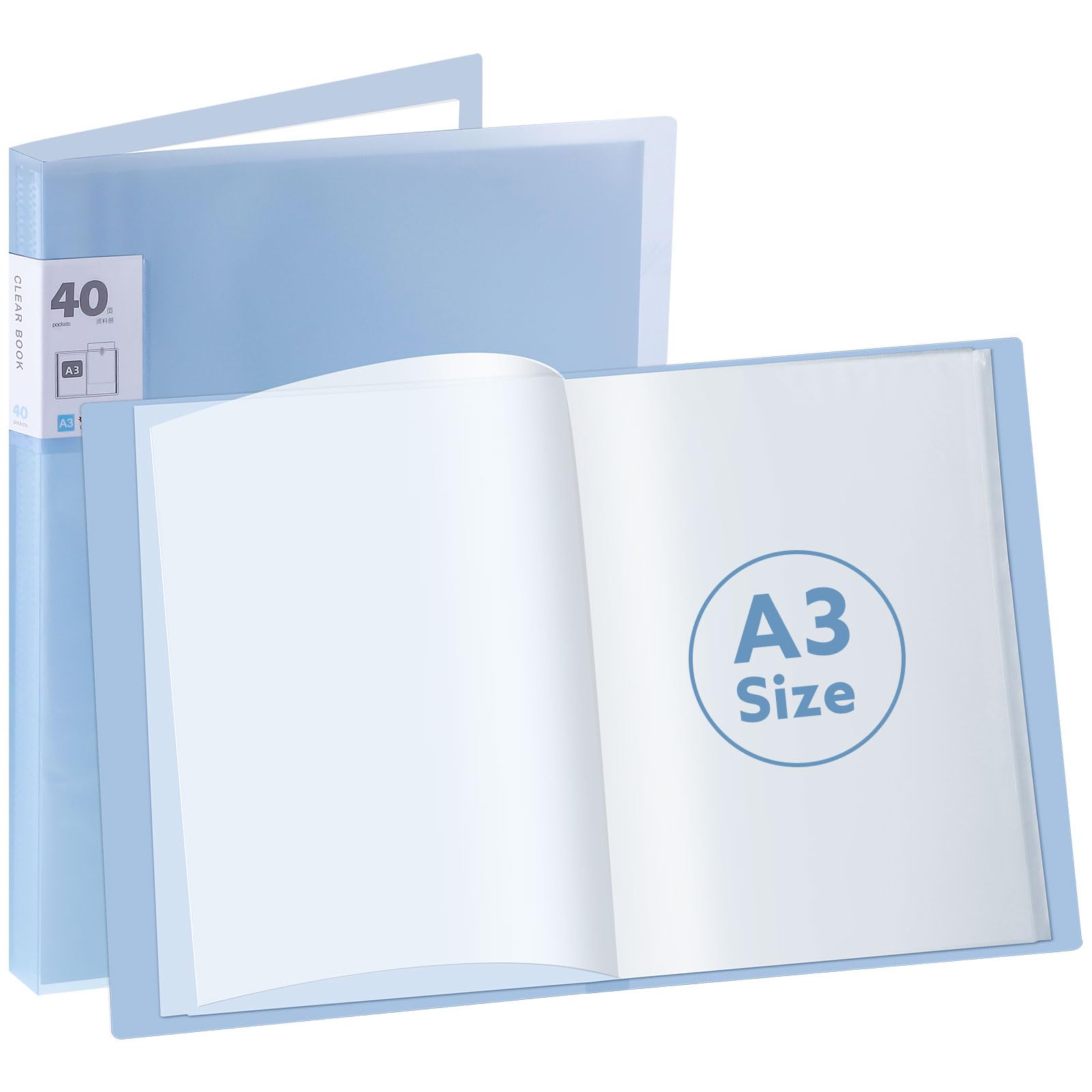 A3 Display Book Folder, 40 Pocket Book Presentation Portfolio Folder ...