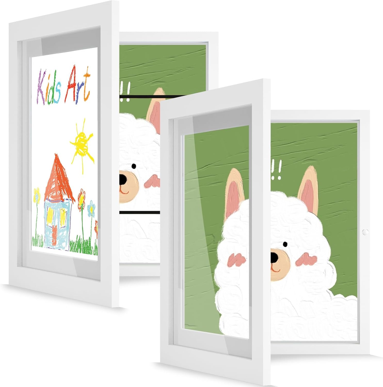 Amazon.com: CROSYMX Kids Artwork Frames Changeable (2pack) 8.5x11 White ...