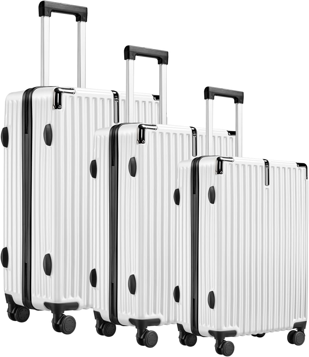 Amazon.com | sukiost Luggage Sets, 3 Piece Hardside Suitcases Sets with ...