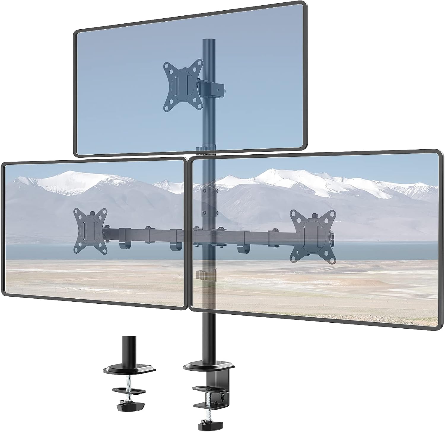 Amazon.com: Triple Monitor Mount, 3 Monitor Desk Mount for 3 Screens up ...
