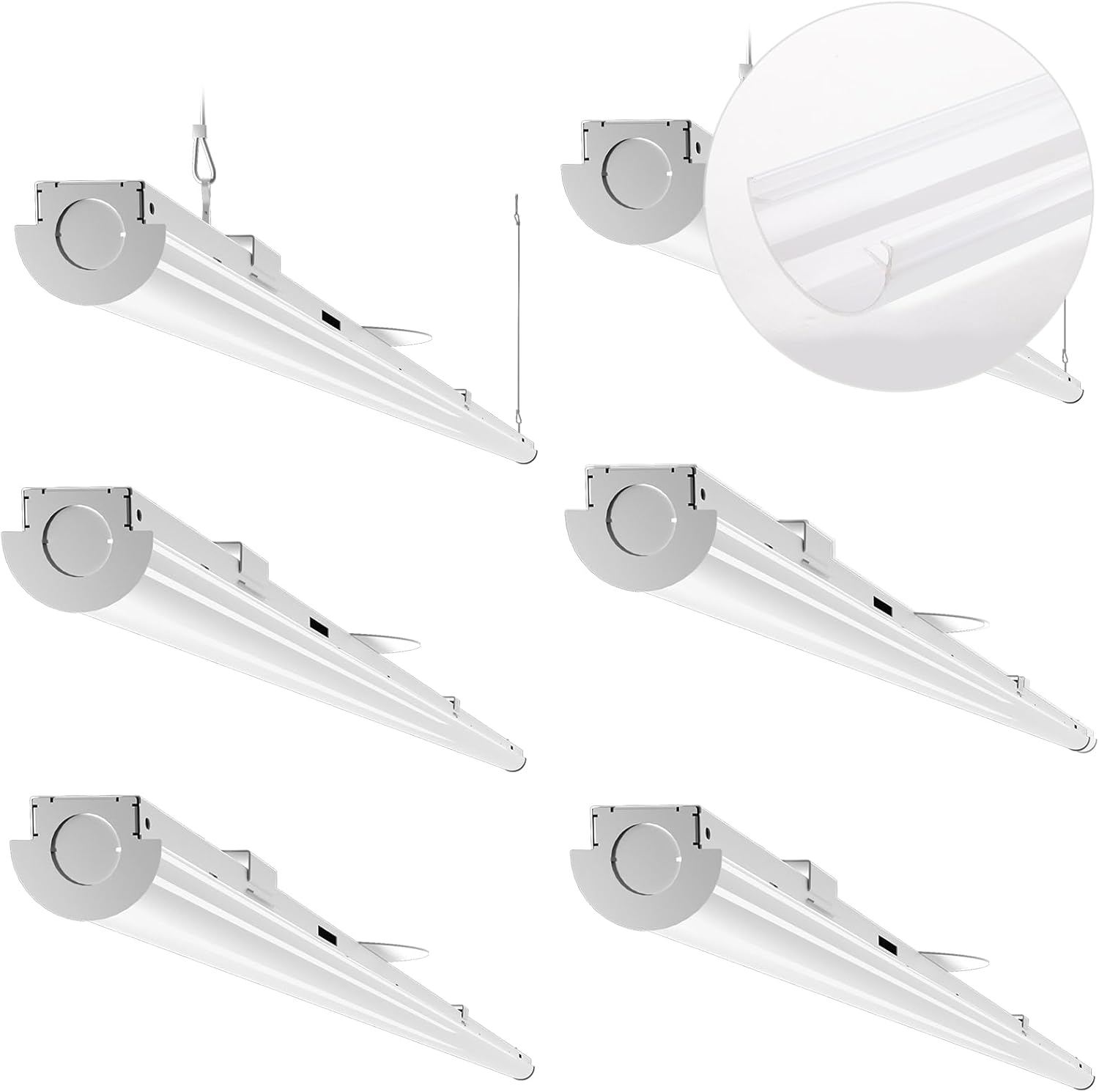 bulbeats 6 Pack 110W 8FT LED Shop Light, Suspend or Flush Mount LED ...