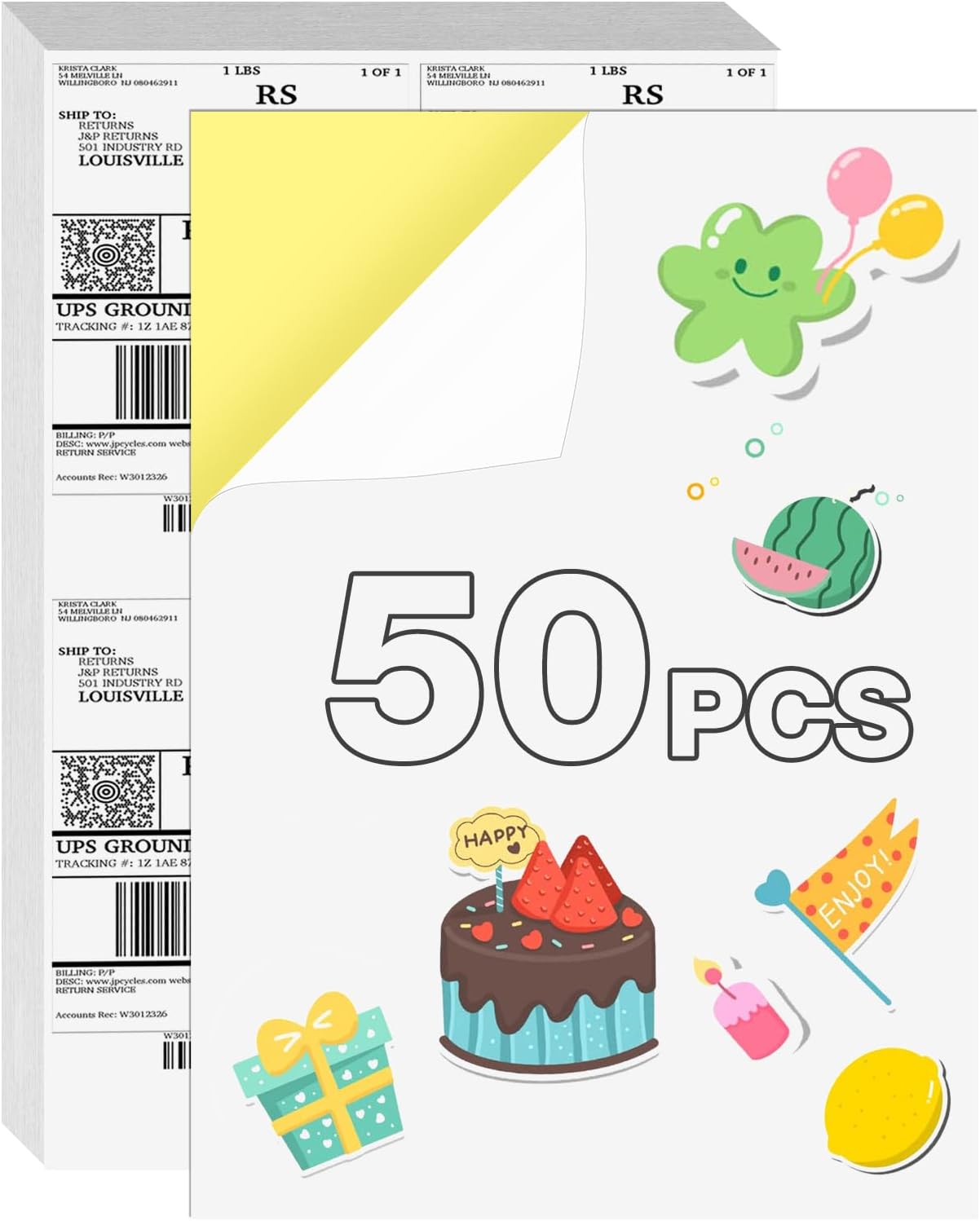 25 Blatt - Sticker Papier zum Bedrucken A4, Etiketten Selbstklebend ...
