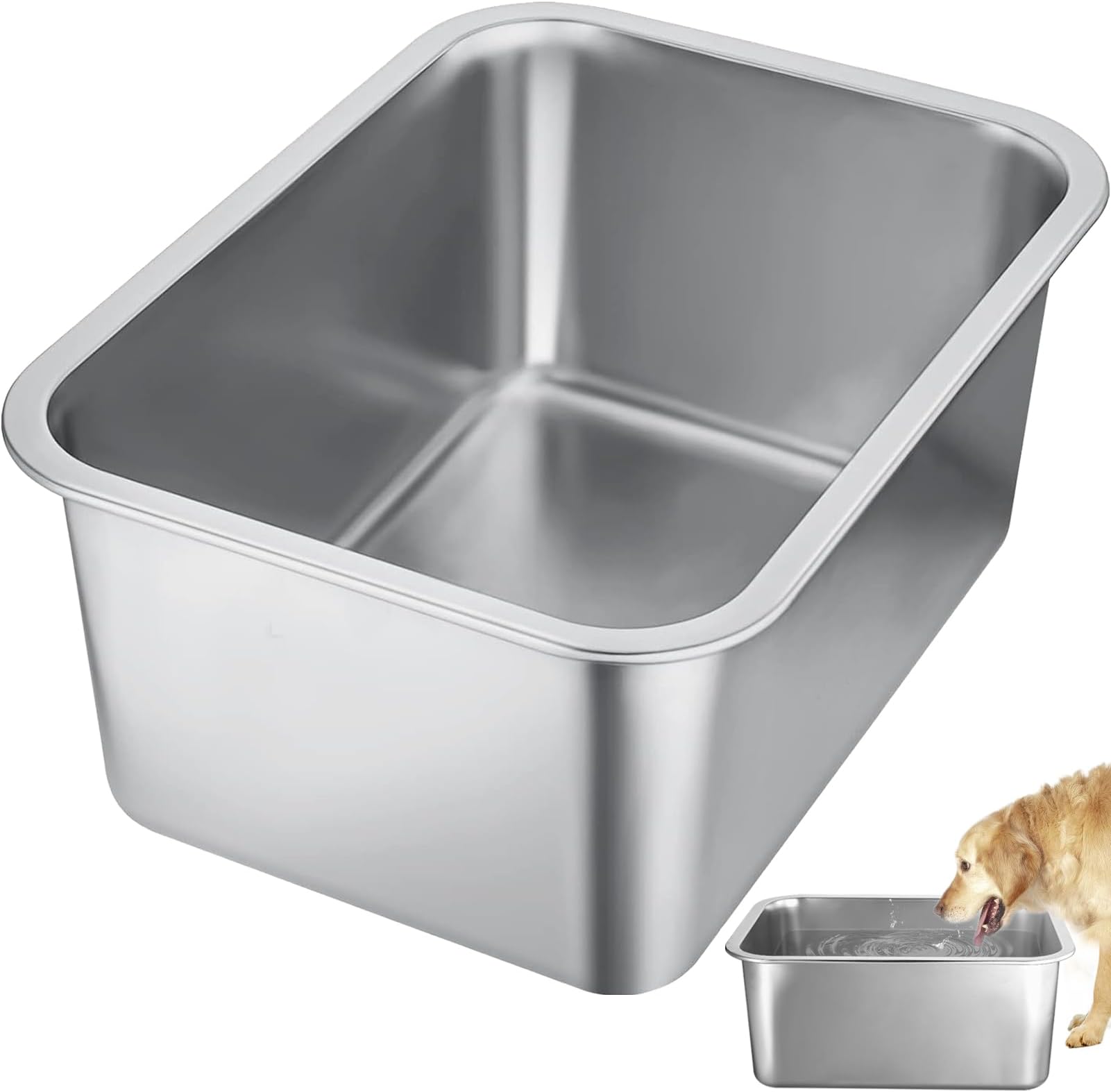 Amazon.com : 4 Gallons Extra Large Dog Water Bowl - High Capacity ...