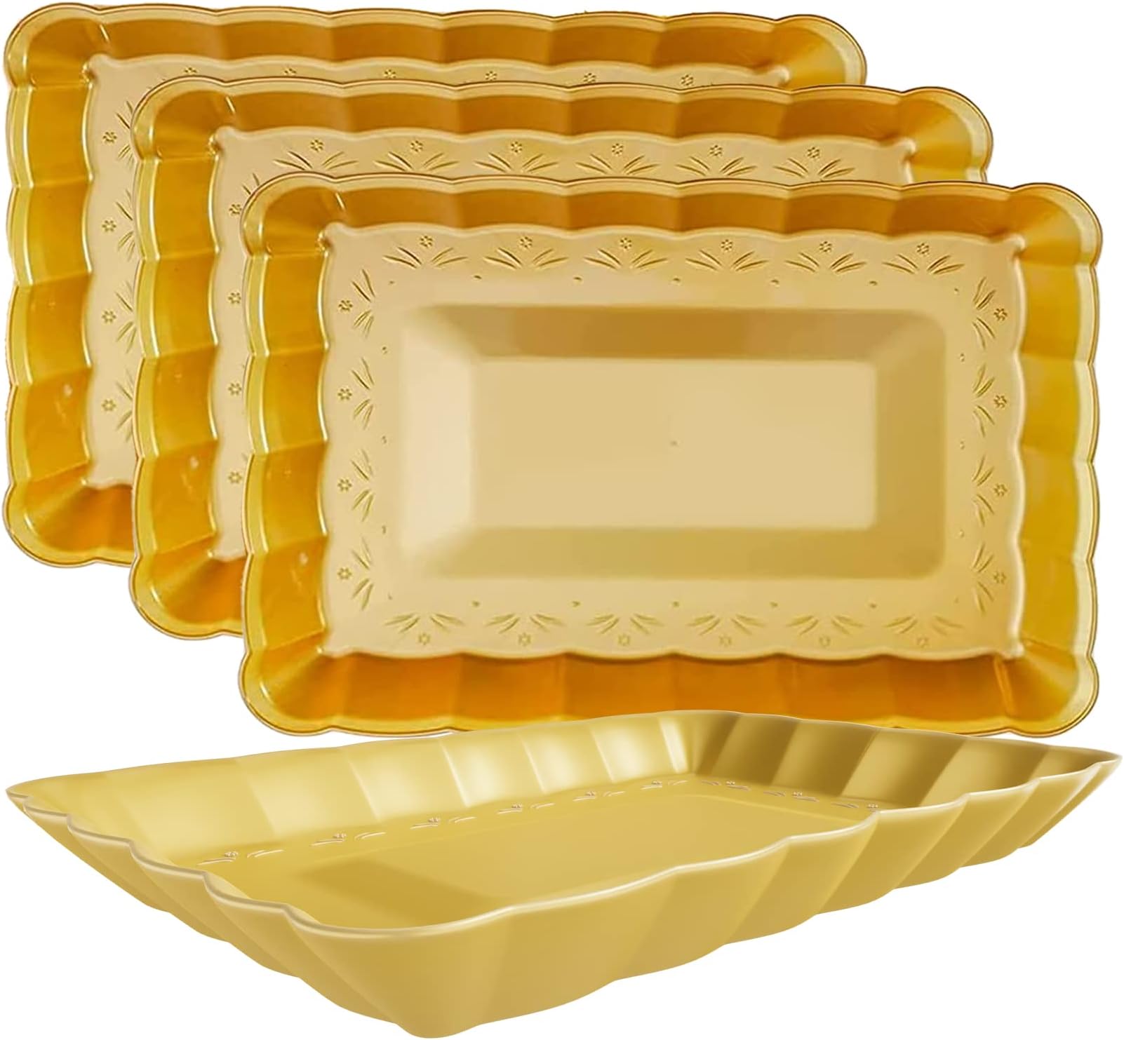 Amazon.com: Gift Boutique 10 Gold Rectangle Trays for Dessert Display ...