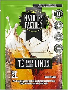 Nature's Factory Té Negro en Polvo Sabor Limón, Bajo en Calorías, 10 ...