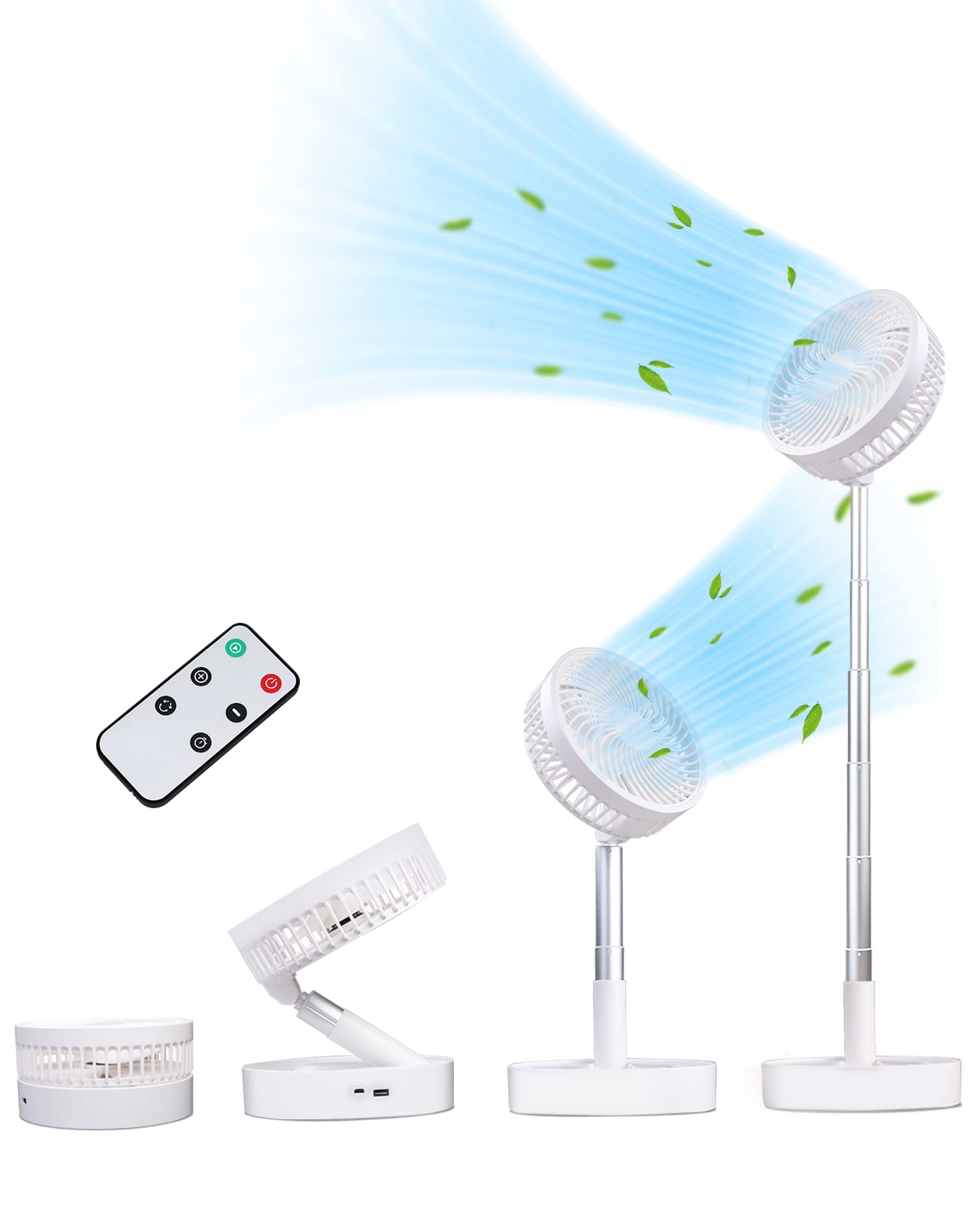 Primevolve Battery Powered Standing Fan 110 Degree Oscillating ...