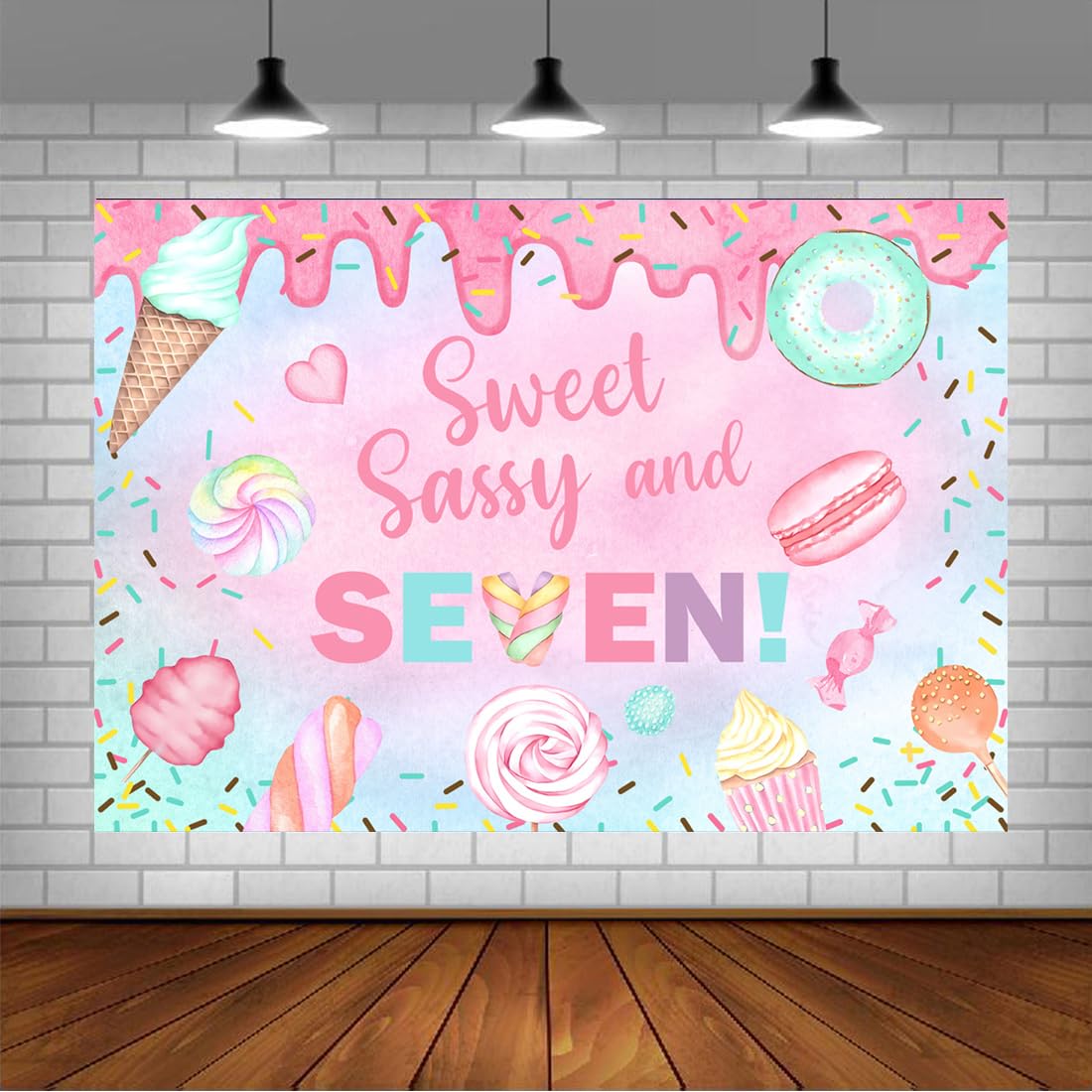 Buy LofarisLofaris Pink Donut Girl's 7th Backdrop for Birthday Party ...