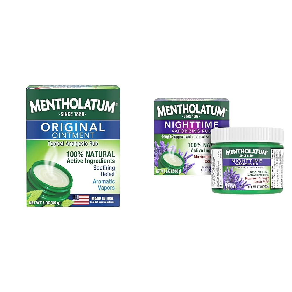 Amazon.com: Mentholatum Original Chest Rub Ointment, White, 3 Ounce ...