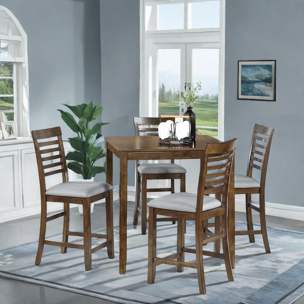 Amazon.com - ChicFurnit Dining Table Set for 4, Counter Height Kitchen ...