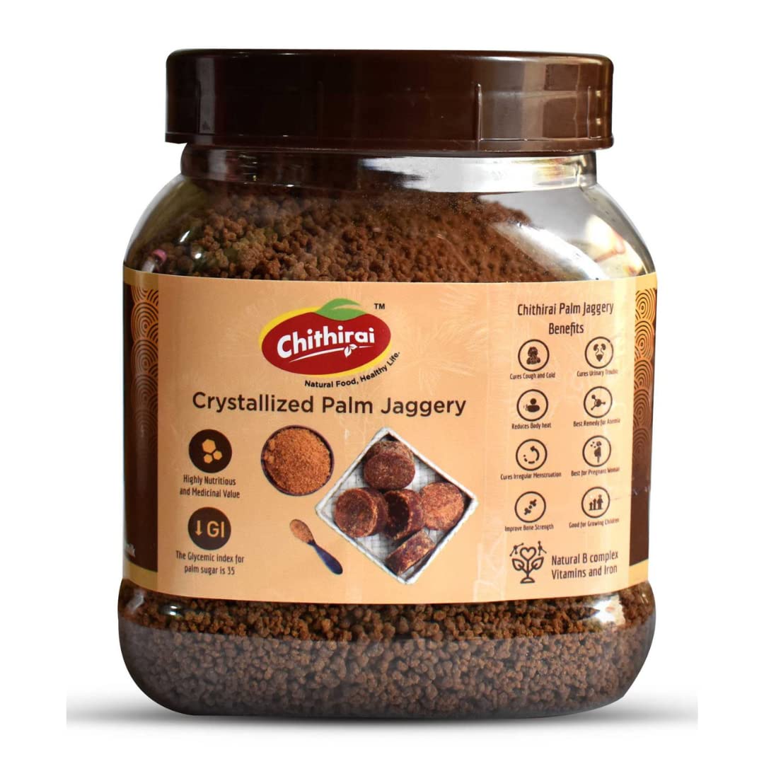 Buy CHITHIRAI Crystalized Palm Jaggery Powder Sugar 400 G | Natural ...