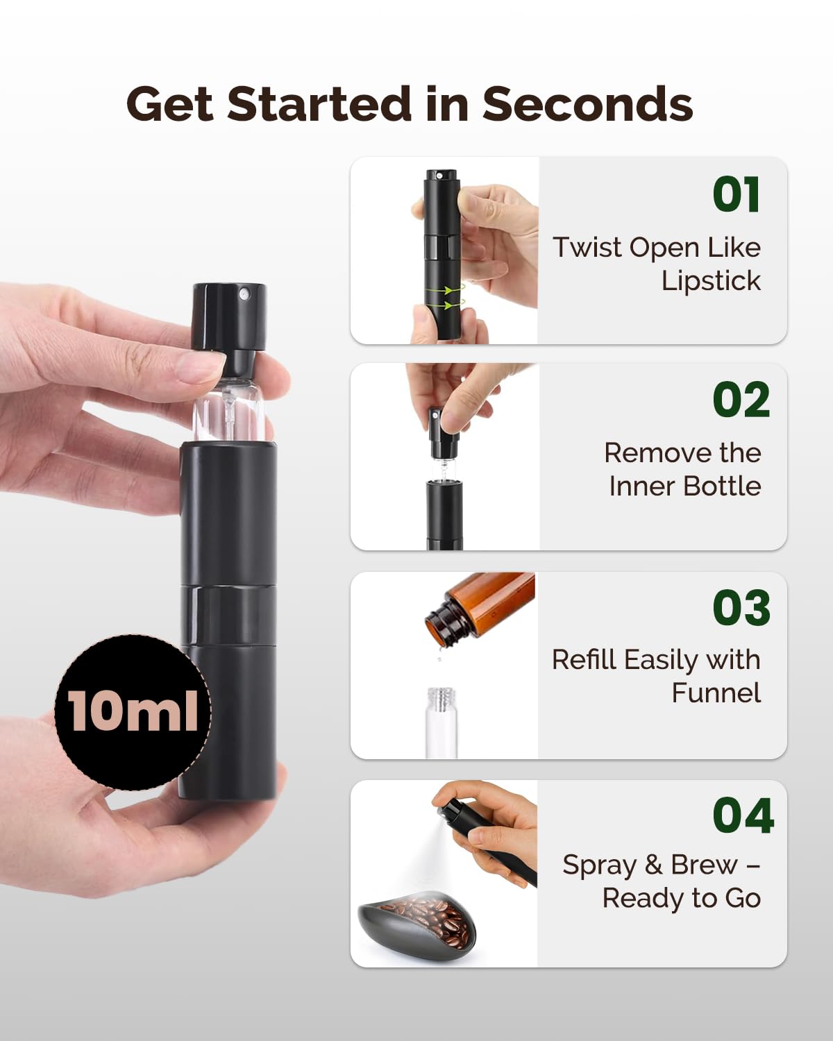 Snapklik.com : Coffee Dosing Cup & 10ML RDT Spray Bottle Set Ceramic ...